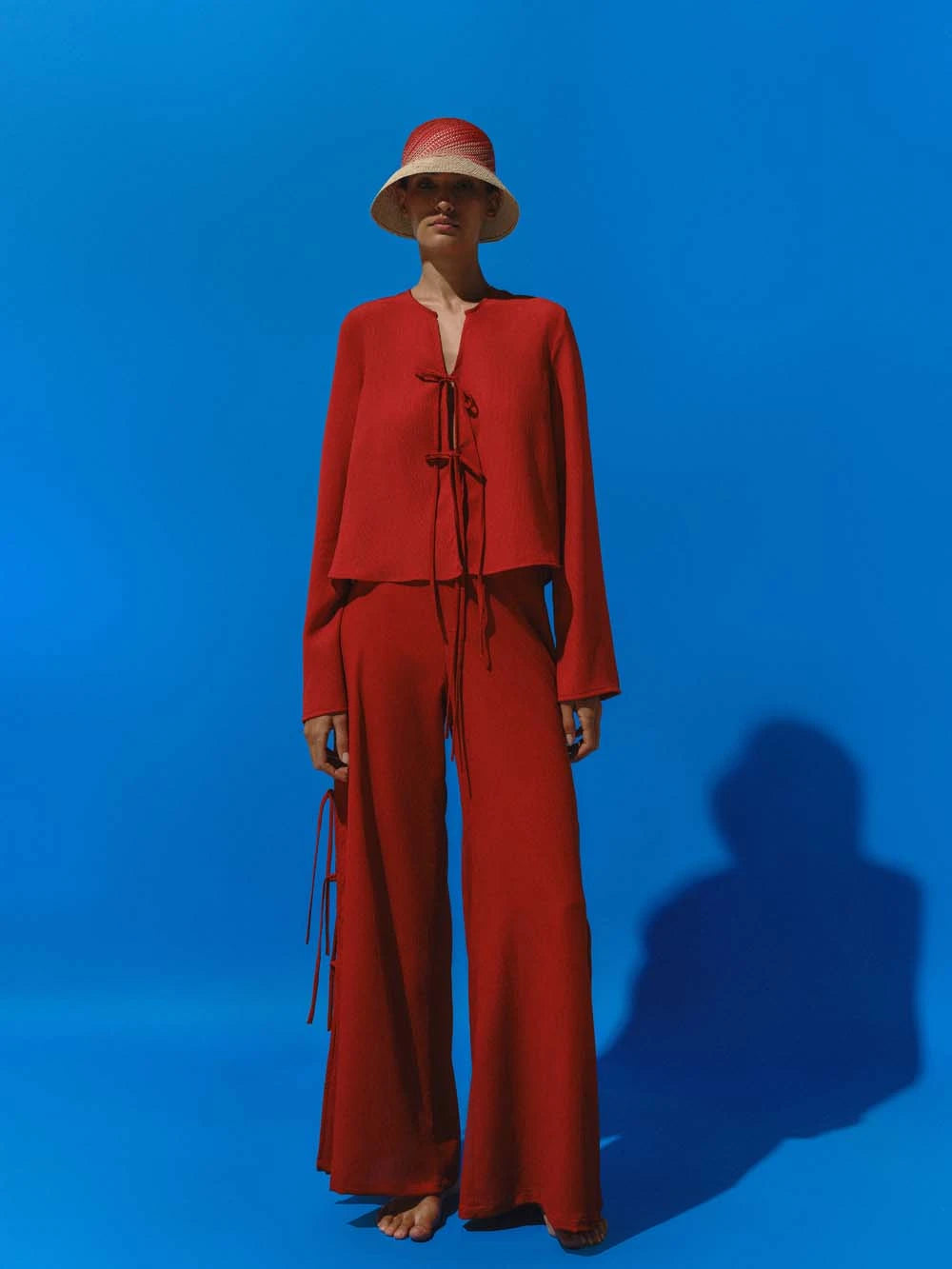 Parma Pants Red in Crepe - High Summer 25 – BAOBAB